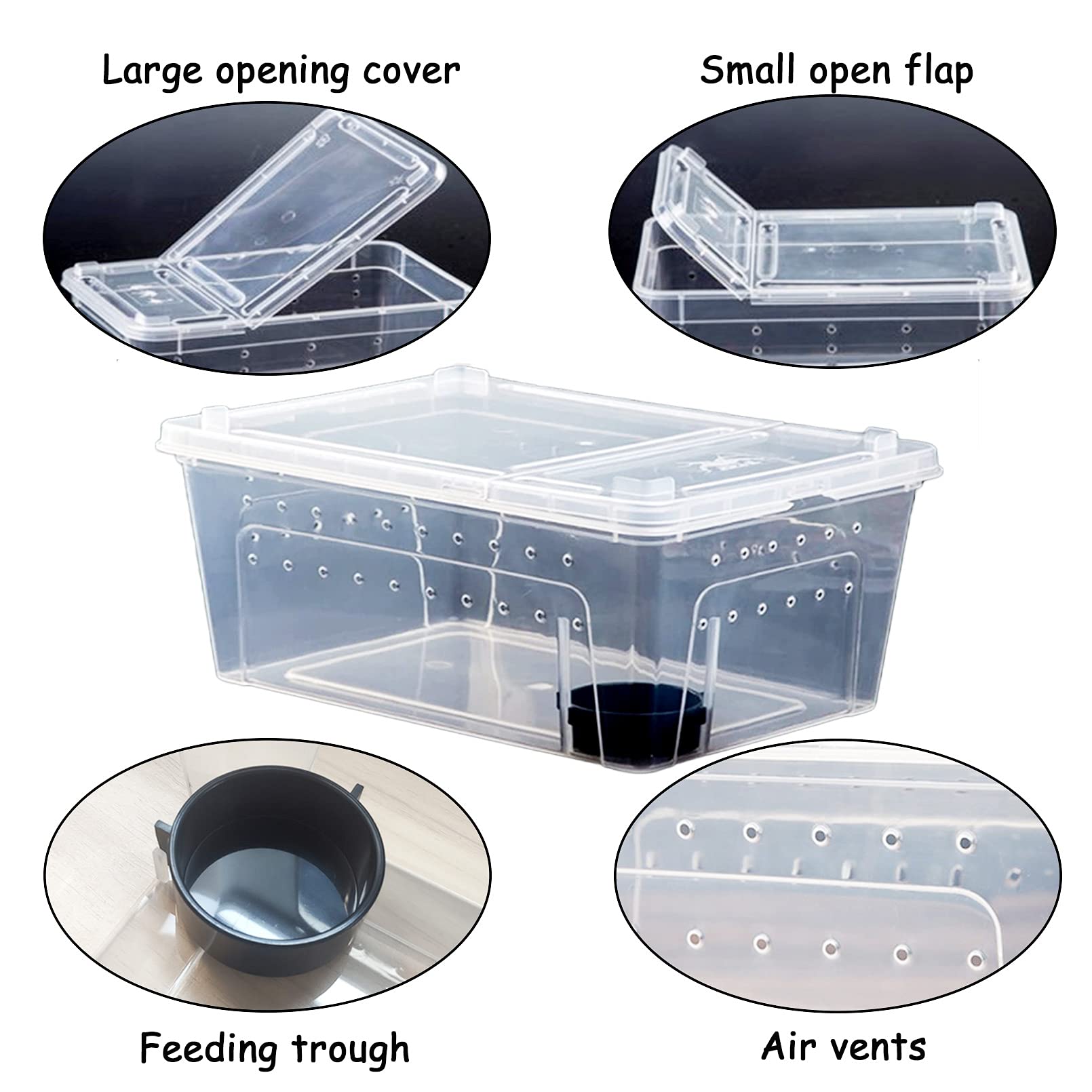 Mua Hamiledyi 2PCS Reptile Feeding Box Snake Breeding Box Transparent ...