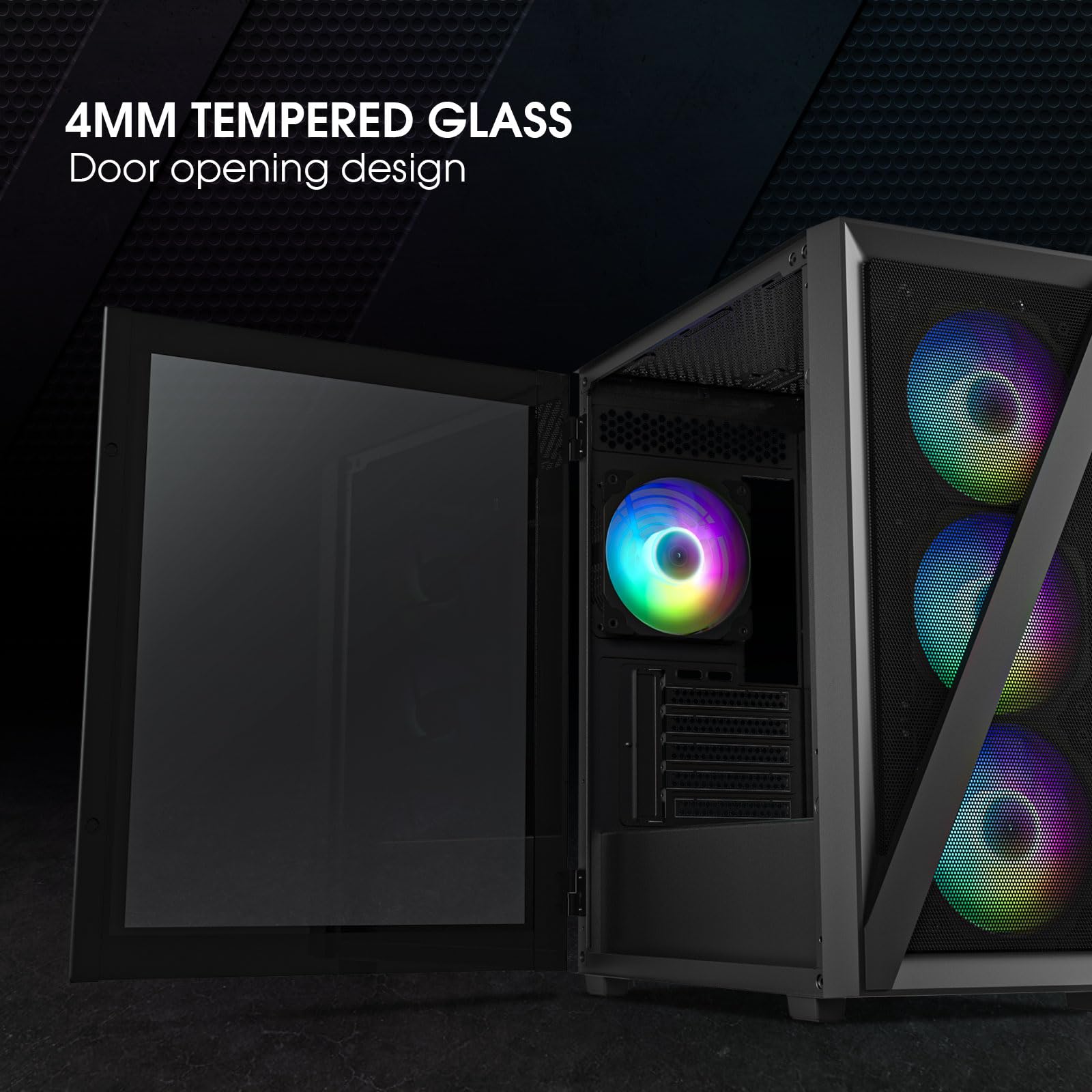 Mua M05 Micro ATX Computer PC Case with Door Open Tempered Glass Side ...