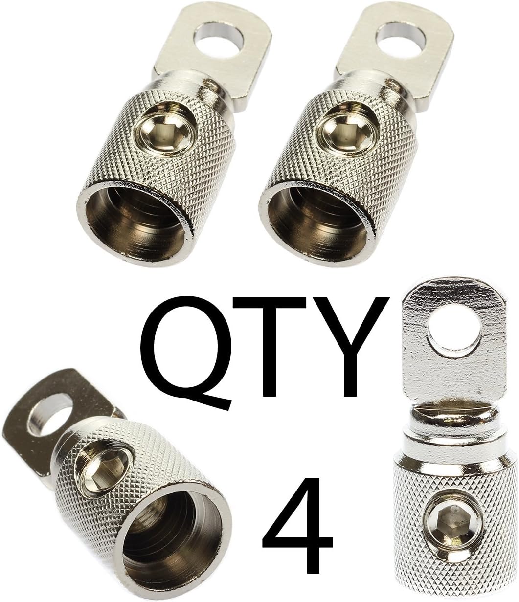 Amazon.com: Voodoo 1/0 Ga GAUGE AWG 5/16" Bright Nickel set screw Power ...