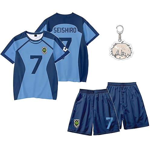 Blue Lock Jersey Set Isagi Blue Lock Shirt and Shorts Nagi Anime ...