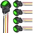 Amazon.com: Nilight 5PCS LED Lighted Rocker Switch 12V Green LED ...