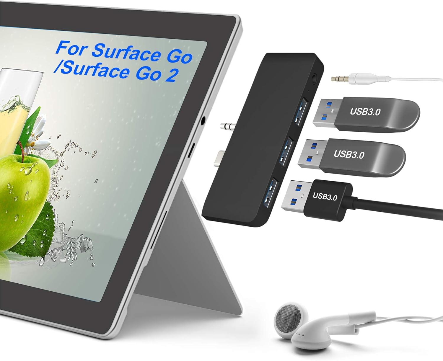 Surface GO/GO 2 Hub Docking Station, 4 in 2 Surface Go Adapter with 3 ...
