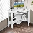 Amazon.com: IFANNY Corner Computer Desk, Triangle Table with Keyboard ...