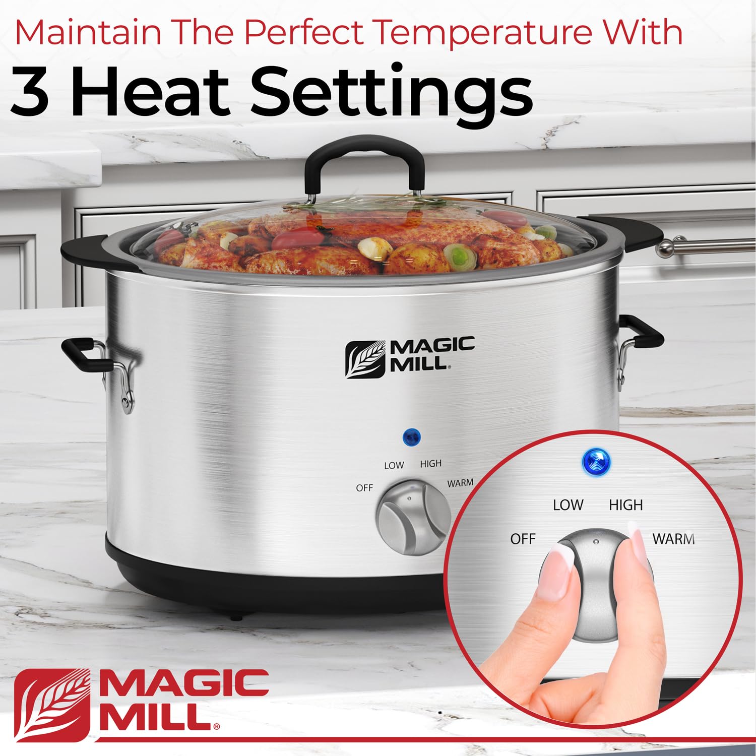 Mua Magic Mill Slow Cooker 10 Quart | Extra Large Non-Stick Metal ...
