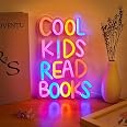 Amazon.com : Cool Kids Read Books Neon Signs Books Neon Light for ...
