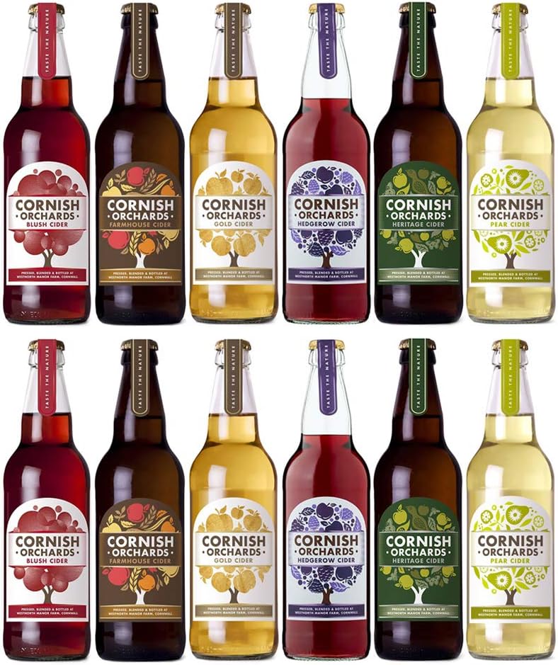 Cornish Orchard Cider Collection 12 x 500ml Glass Bottles: Amazon.co.uk ...