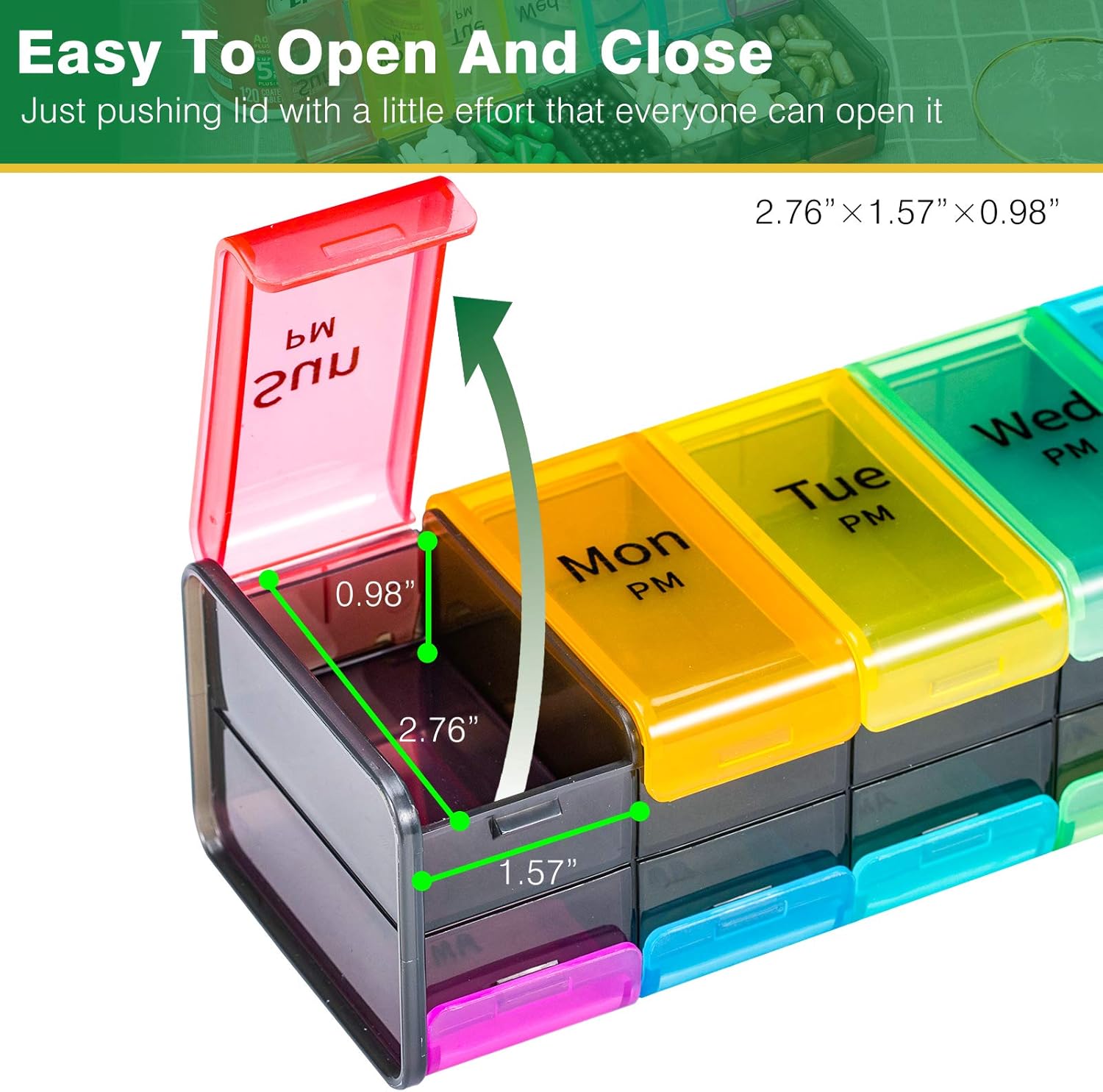 Extra Large Weekly Pill Box, Pill Organiser 2 Times a Day, 7 Day Am Pm ...