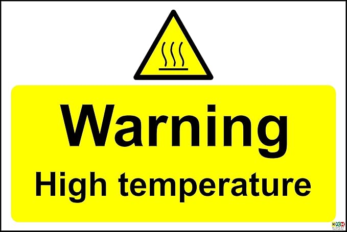Warning high temperature sign - Self adhesive vinyl 200mm x 150mm ...