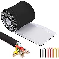 JOTO 130" Cable Management Sleeve, Cuttable Neoprene Cord Management ...