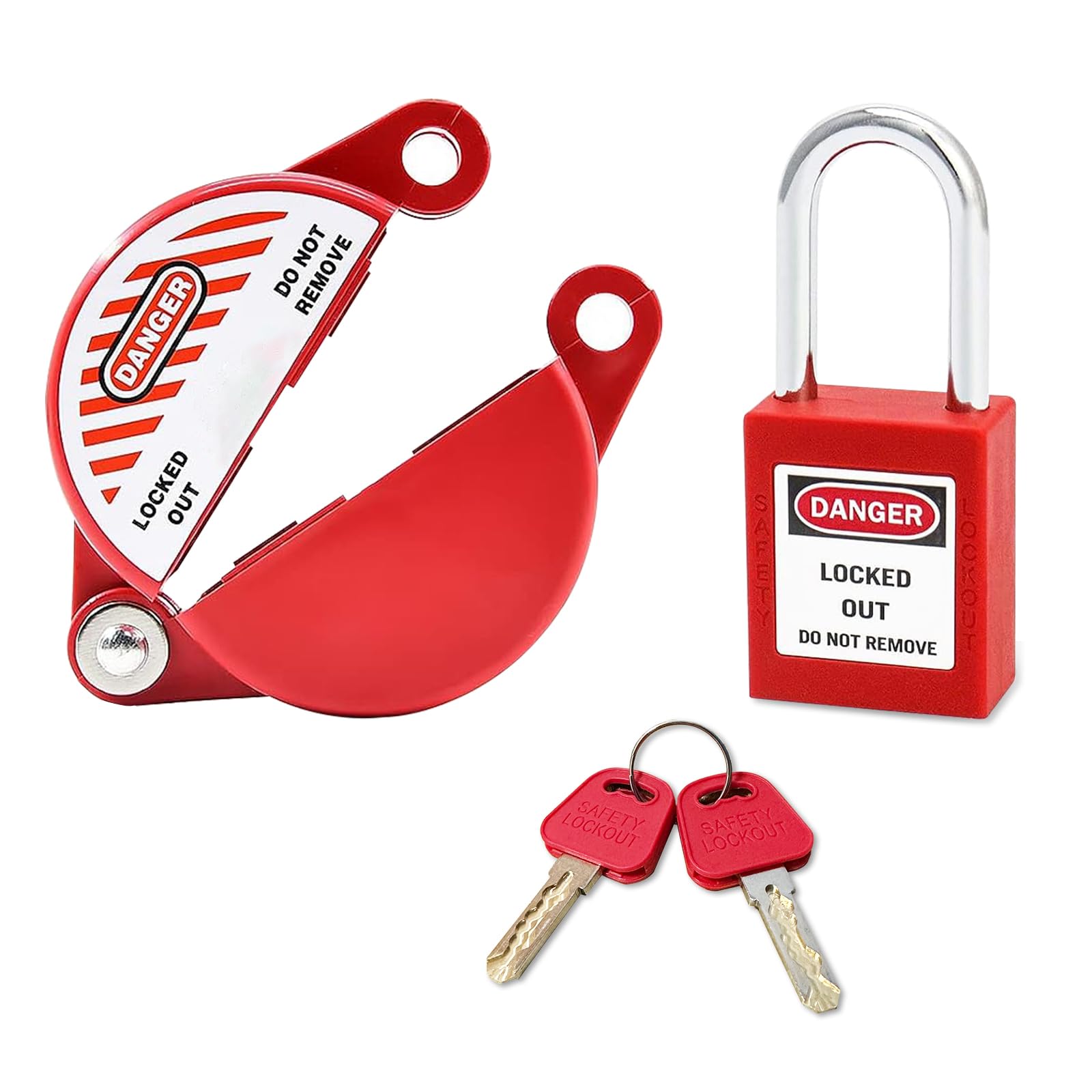 Ravct Gate Valve Lockout and Safety Padlock,Red Hose Bib Lock for 1 to ...