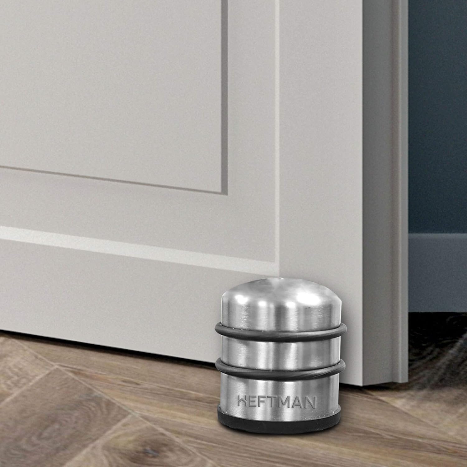 HEFTMAN Heavy Duty Stainless Steel Chrome Door Stop Dome Rubber Bumper ...