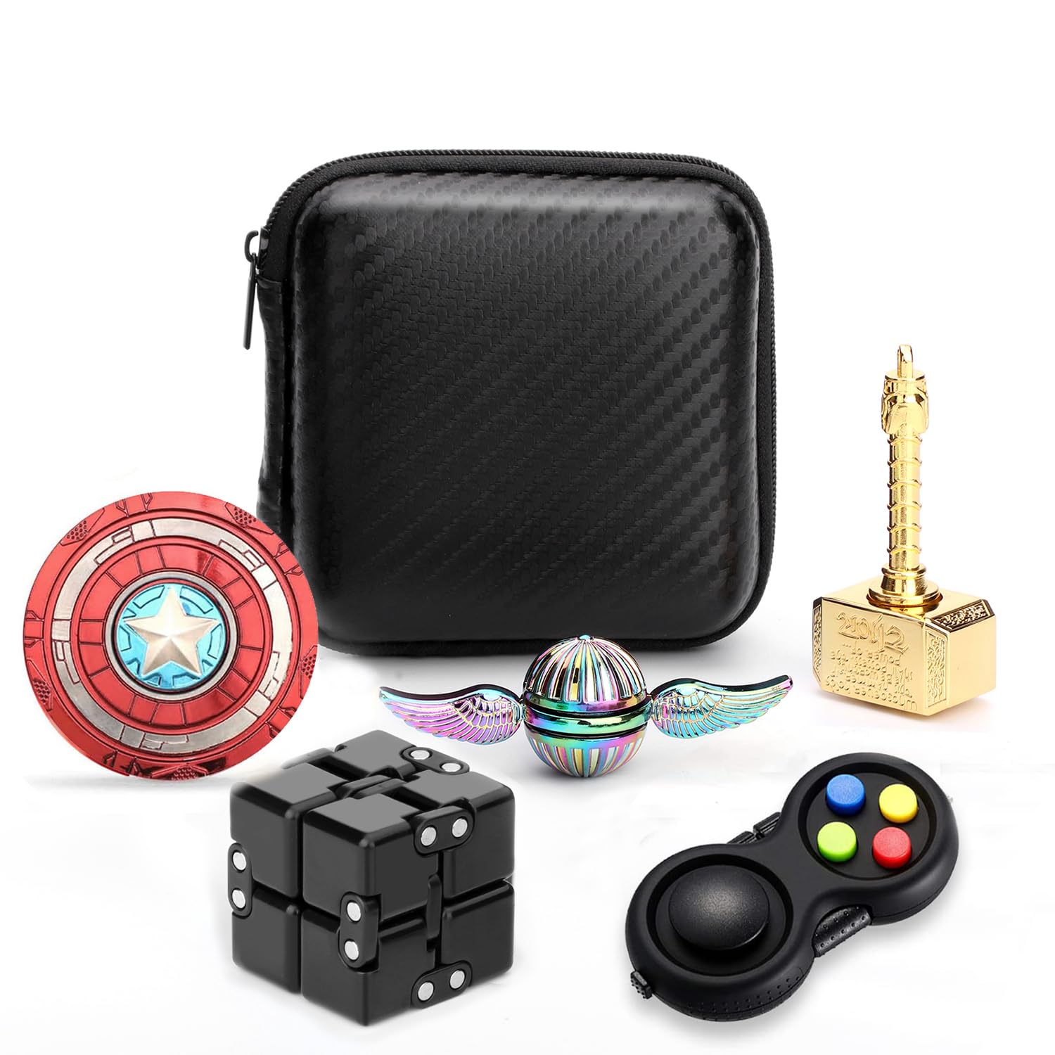 Cool Hammer Fidget Spinners Chain Metal,Rainbow Fidget Spinner for Kids ...