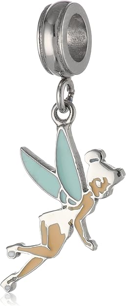 Amazon.com: Disney Stainless Steel Tinker Bell Enamel Dangle Bead Charm ...