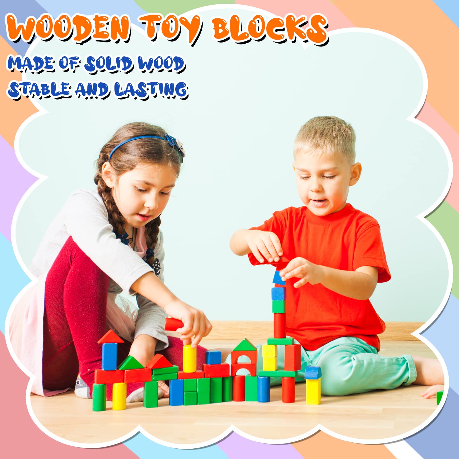 Mua Hiboom 280 Pcs 3D Shapes Geometric Solid for Teaching Wood Mini ...