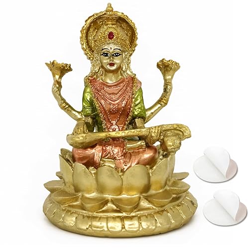 Hindu Goddess Saraswati Statue - 4.4" H Indian God Saraswati Idol ...