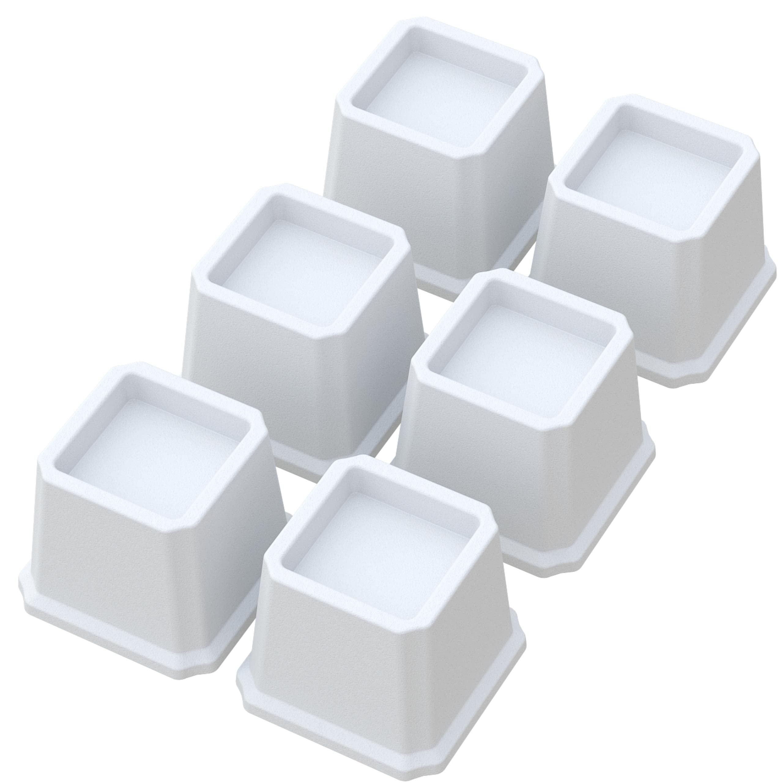 Whynonap Bed Risers 3 Inch Heavy Duty Bed Elevators, Set of 6 Lifts Up ...