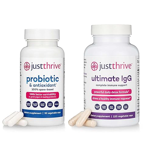 Just Thrive Ultimate Immunity Bundle - Probiotic and Ultimate IgG - Probiotics for Digestive ...