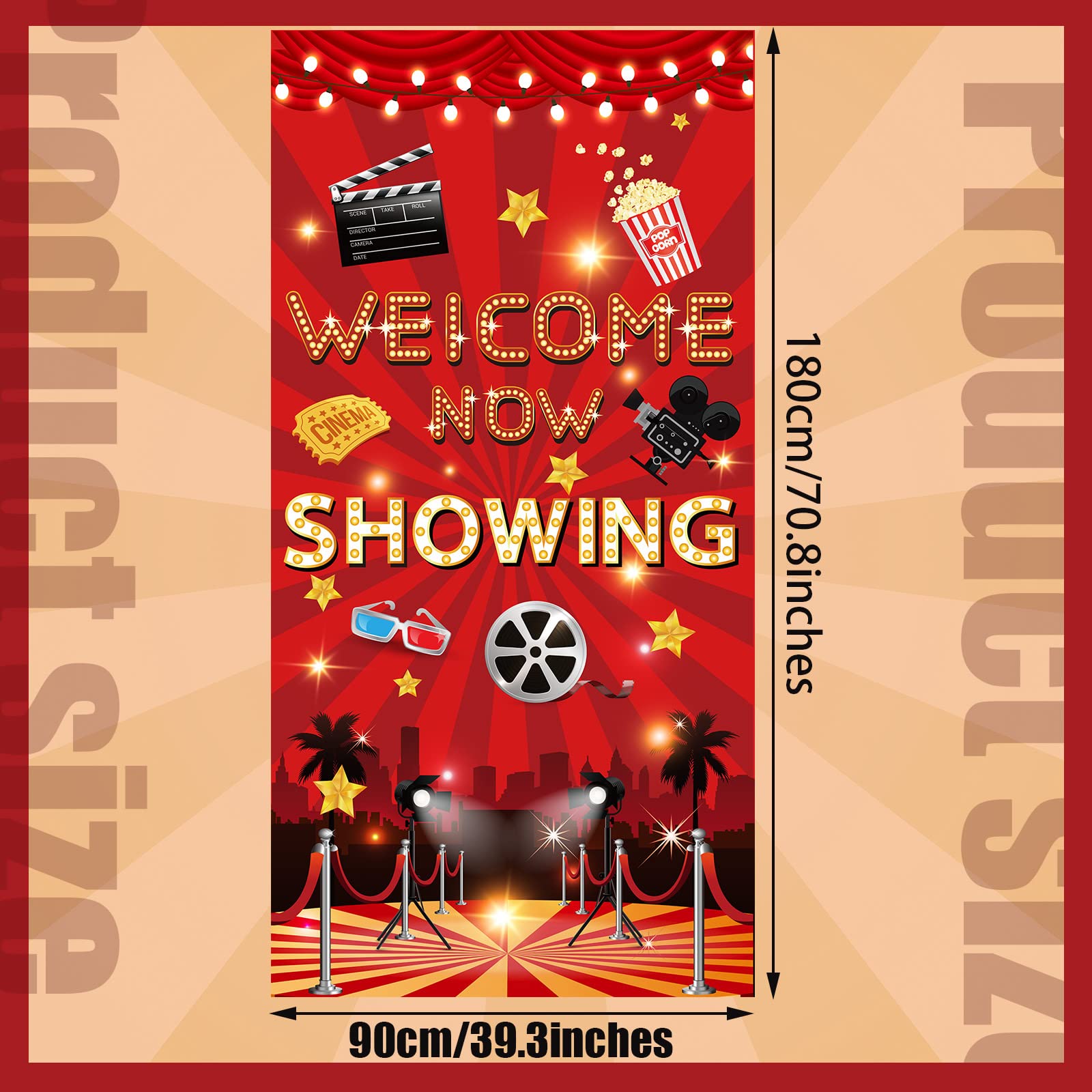 Mua Movie Night Party Door Cover Sign Movie Theme Party Decorations ...