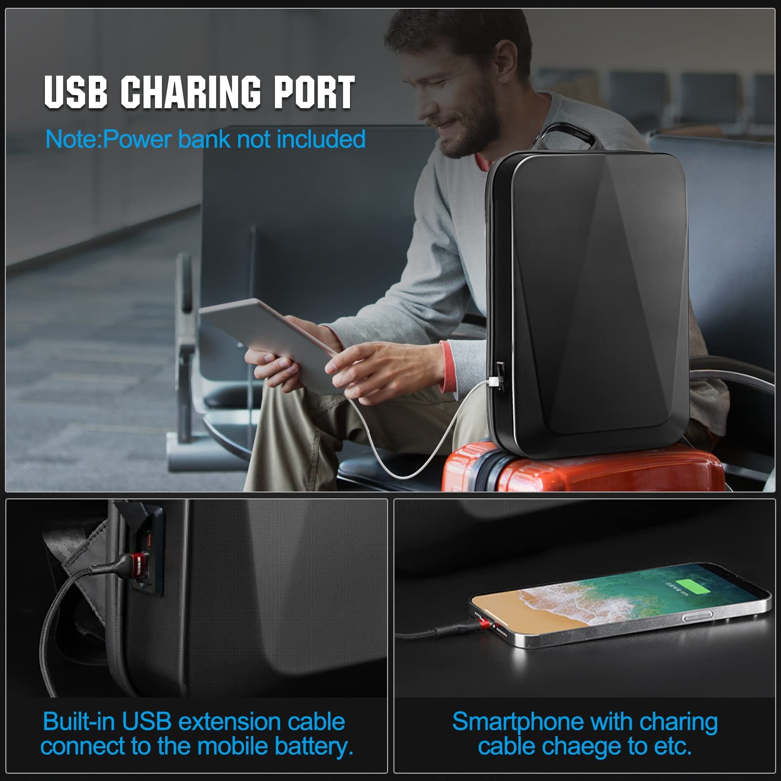 Mua JUMO CYLY Anti-Theft Hard Shell Laptop Backpack, Waterproof Travel ...