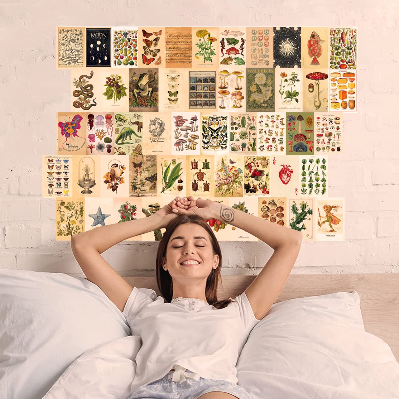 Mua TRAMIN 100 PCS Vintage Posters, Collage Kit Aesthetic Pictures, Cottagecore Room Decor for ...