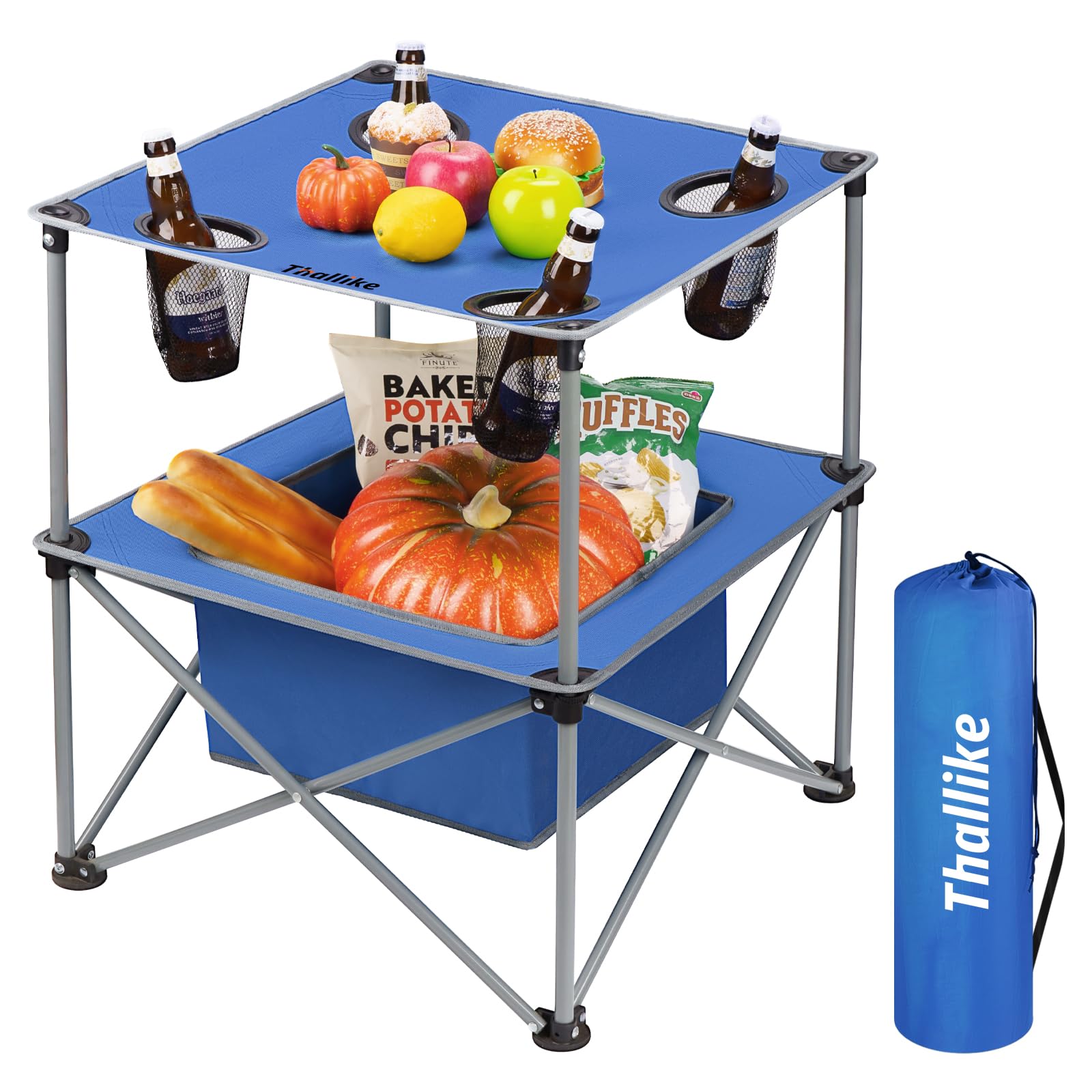 Thallike Portable Picnic Camping Table That Fold Up Lightweight ...