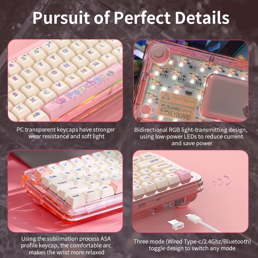Mua 65% Transparent Crystal Acrylic Keyboard with Gasket Mount | MDA ...