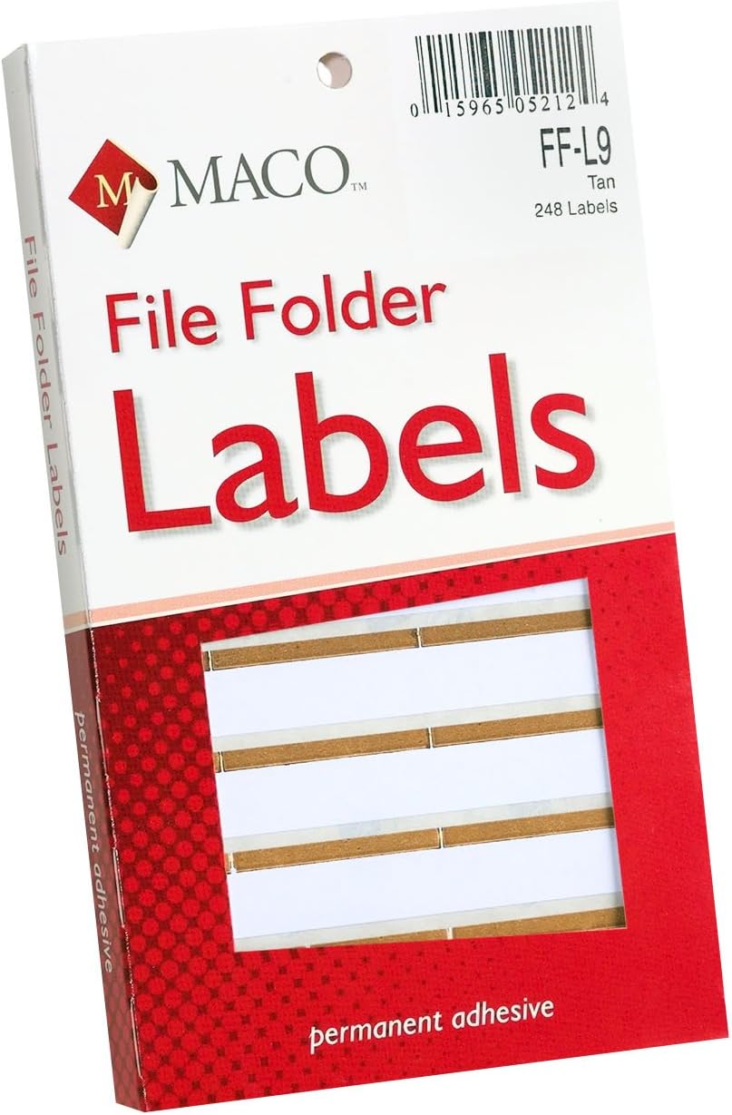 Amazon.com : Maco Color Coded Typewriter File Folder Labels (MACFFL9 ...