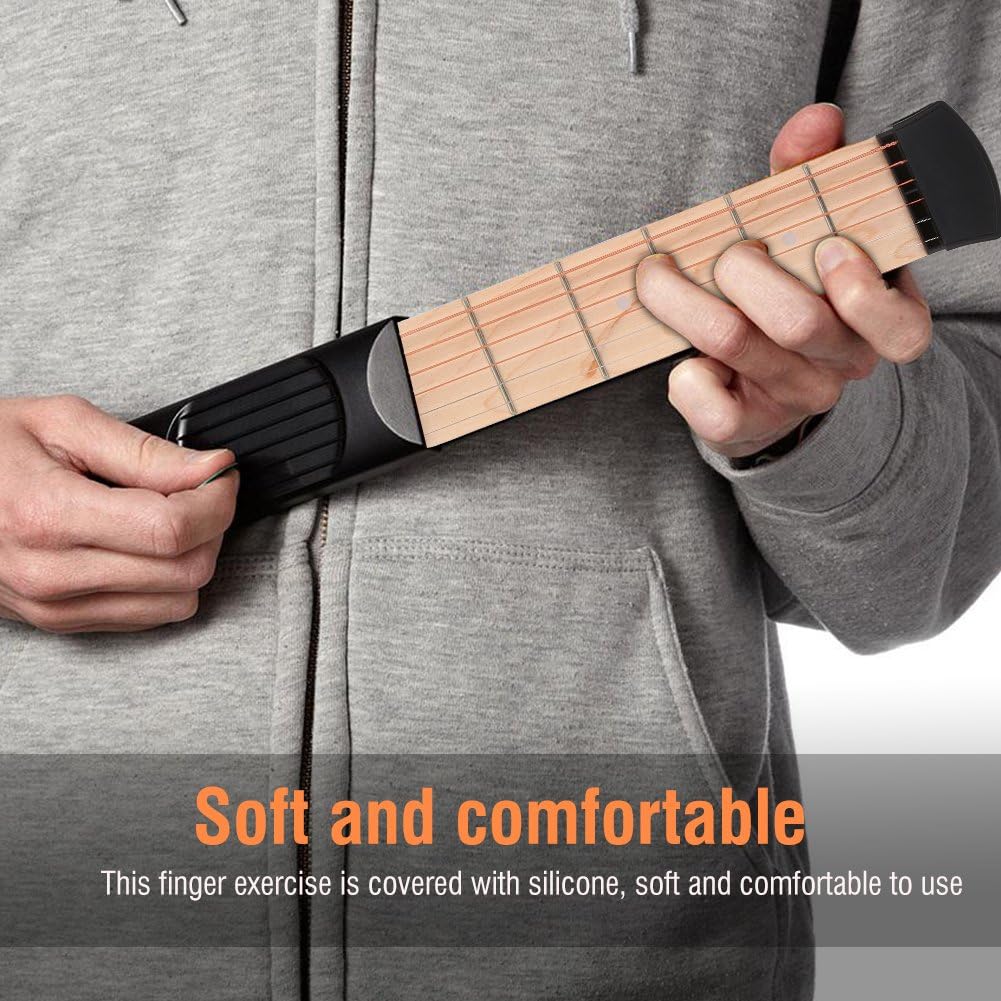 VGEBY Finger Exerciser Guitar 6 Fret Pocket Guitar Practice Chord ...