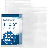 Amazon.com: Spartan Industrial - 200 Count - 4” X 6” (4 Mil Heavy Duty ...