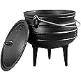 Amazon.com: SWEETBIUTI Cauldron Cast Iron Witch Cauldron with Lid & Handle 0.8L Cast Iron Pot ...