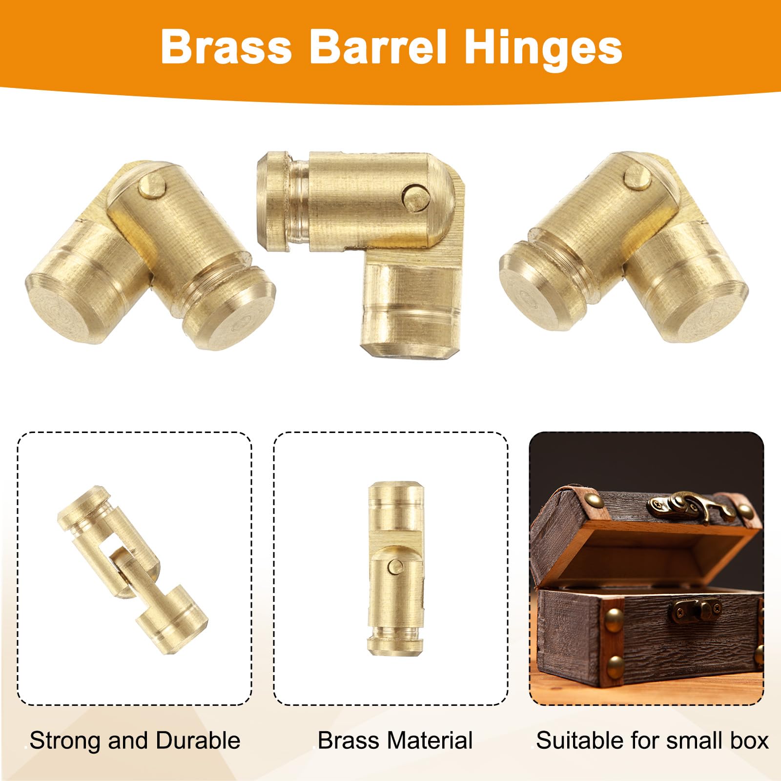 Uxcell 20Pcs Invisible Barrel Hinges, 5x15mm Brass Concealed Hinge ...