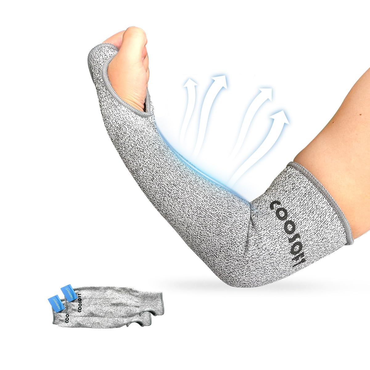COOSOFT ANSI A7 Cut Resistant Sleeves 14.5in 1 Pair for Men & Women ...