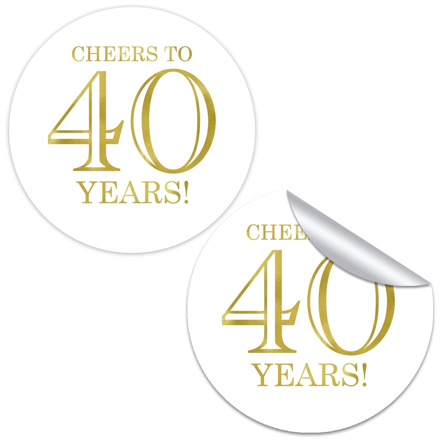 Amazon.com: Cheers to Forty Years Circle Stickers, 40 2" Party Circle ...