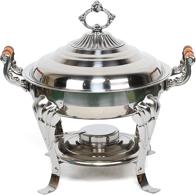 Amazon.com: Round Chafing Dish Stainless Steel Chafer Roll Top Chafer ...