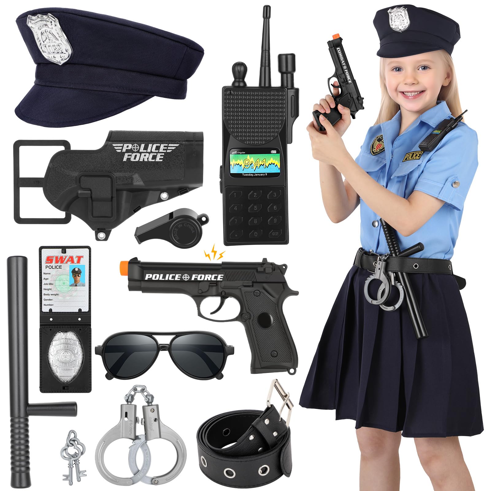 Mua Girls Police Officer Costume for Kids, Police Costume for Kids ...