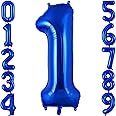 Amazon.com: Navy blue Number 1 Balloon 40 Inch, Big Large Foil Dark ...