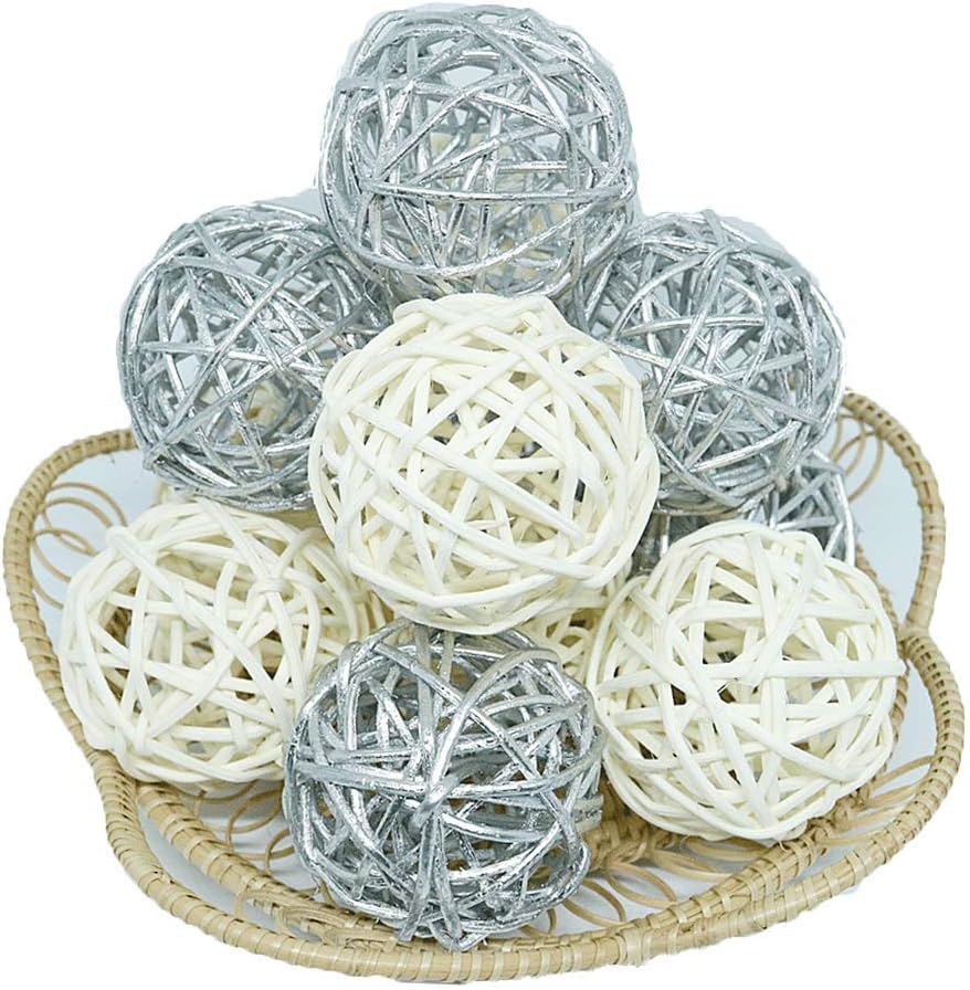 Amazon.com: Thailand's Gifts : Natural Small Wicker Balls With Two Tone ...