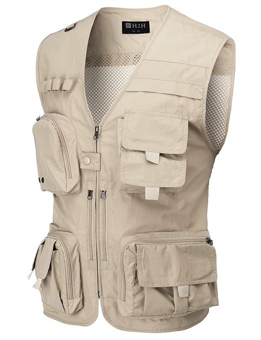 Buy H2H Men's Active Lightweight Outdoor Vests Work Fishing Travel ...