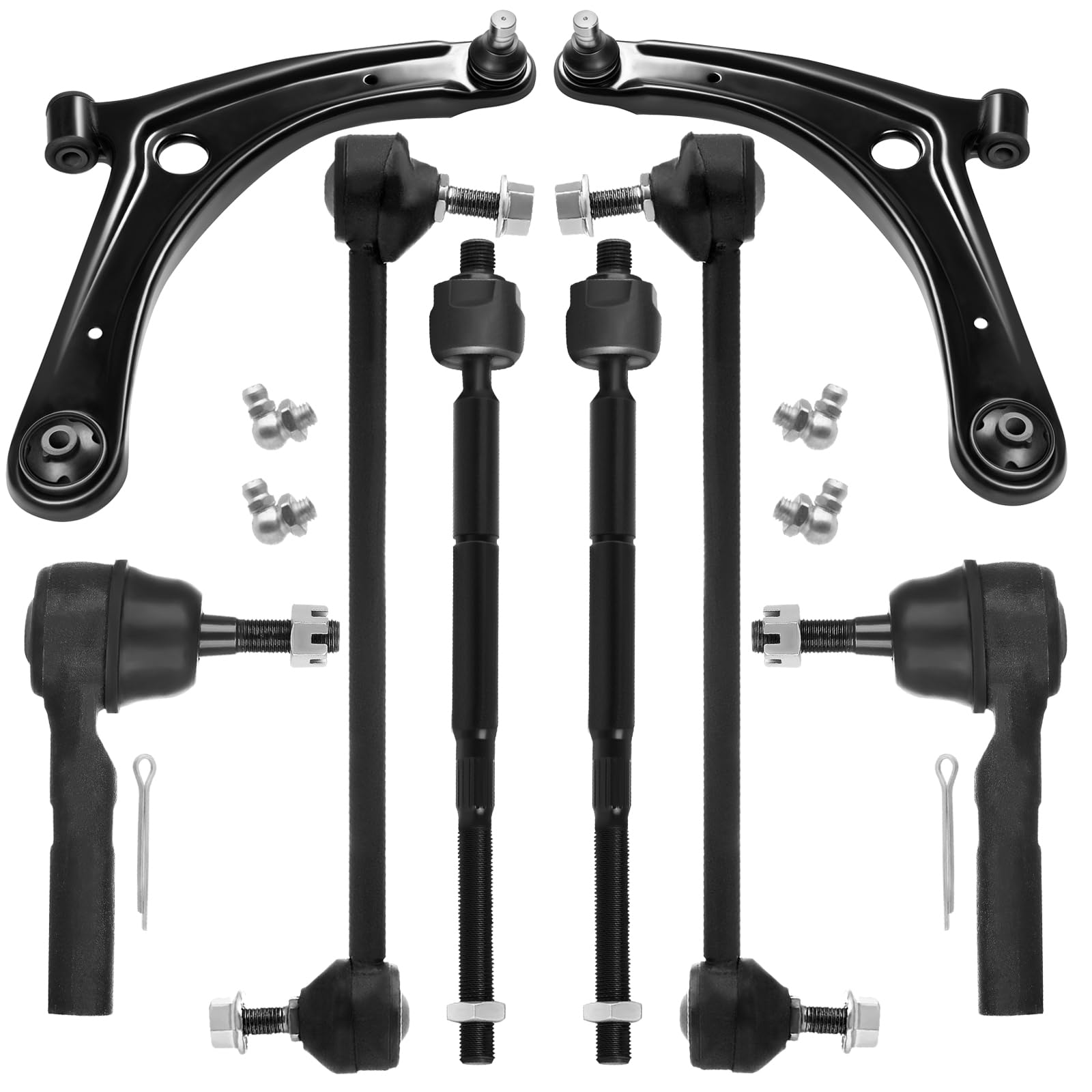 8PCS Front Control Arm Ball Joint Tie Rod End Sway Bar End Link Suspension Kit Fit for 2009-2012 ...