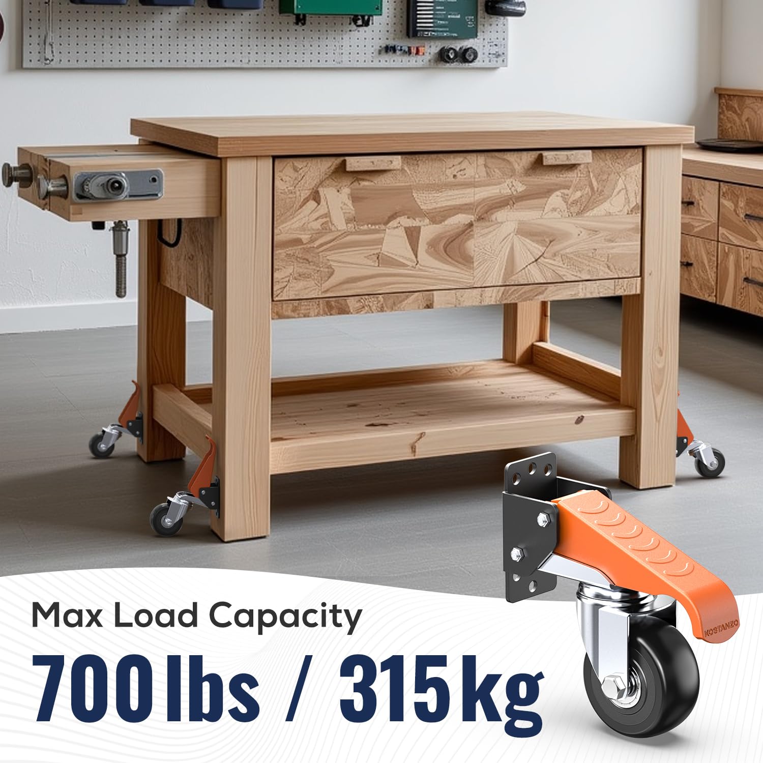 Mua Heavy Duty Retractable Casters Side-mounting Casters for Workbench ...
