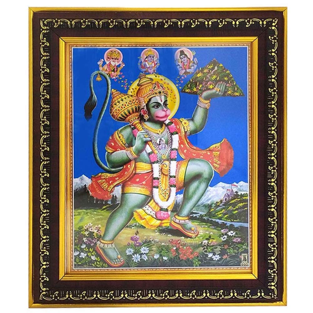 Buy Puja N Pujari Lord Hanuman/Anjaneya Photo Frame for Pooja Room and ...