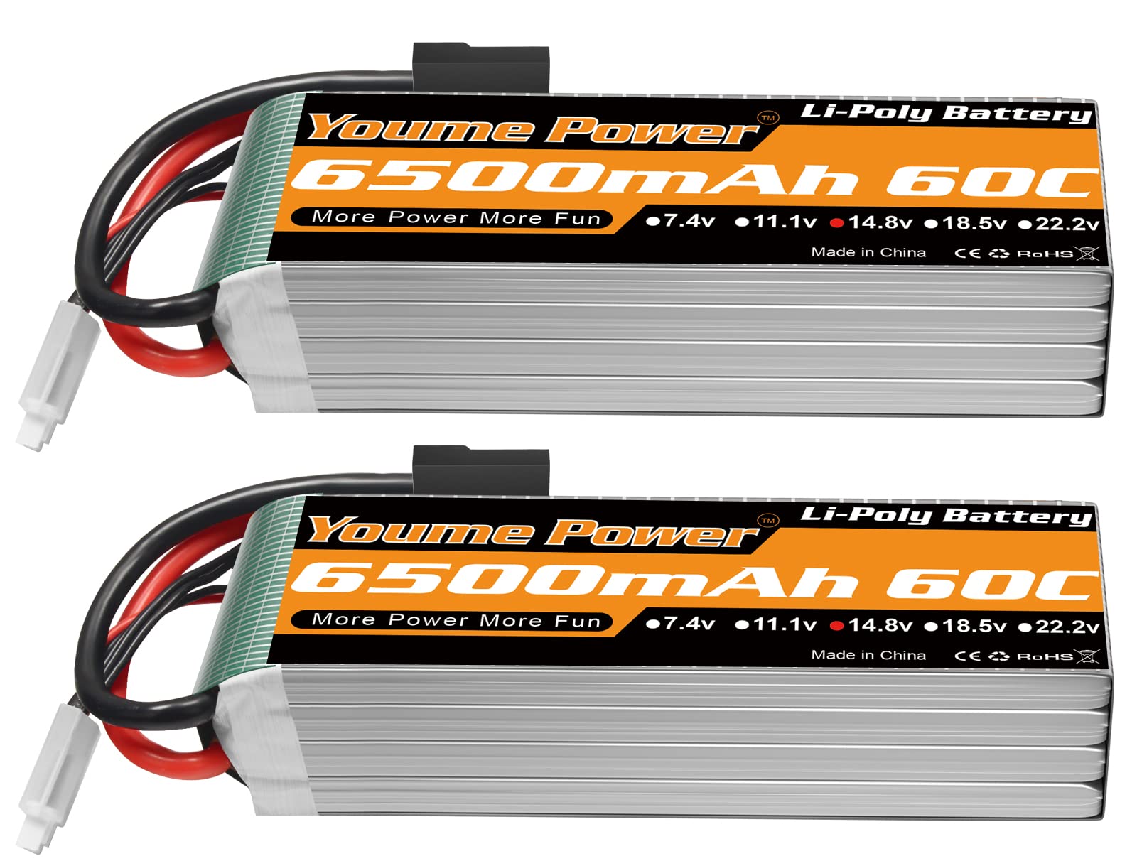 Nihewo 4S Lipo Battery, 14.8V Lipo Battery 6500mAh 60C with Tr Plug Compatible with Maxx X-Maxx ...