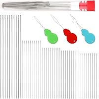 Beading Needles Set 100 Pcs Long Straight Beading Needles 5 Size Seed ...