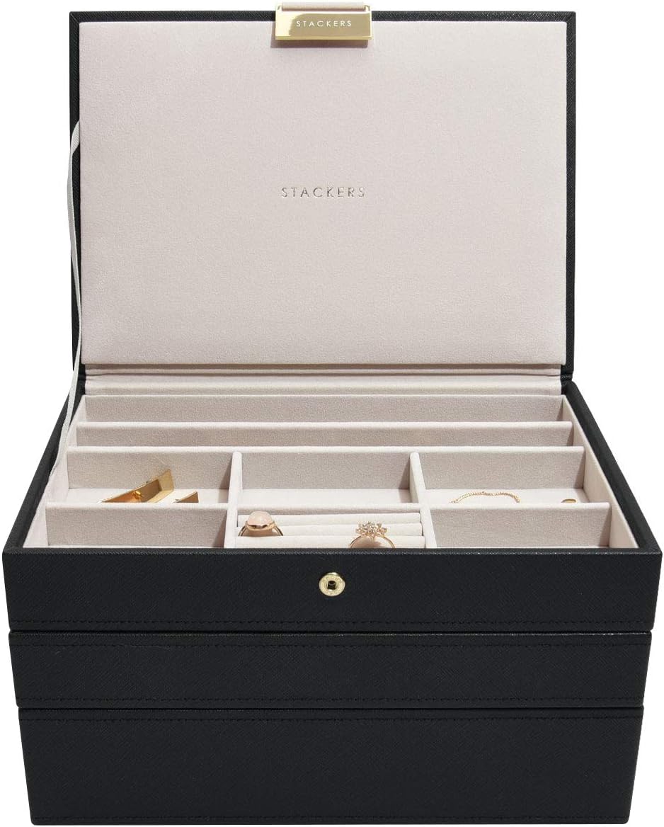 Stackers Black Classic Medium Jewellery Box, Set of 3 – BigaMart