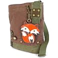 Chala Handbag Patch Crossbody FOX Mauve Purple Brown Bag: Handbags ...