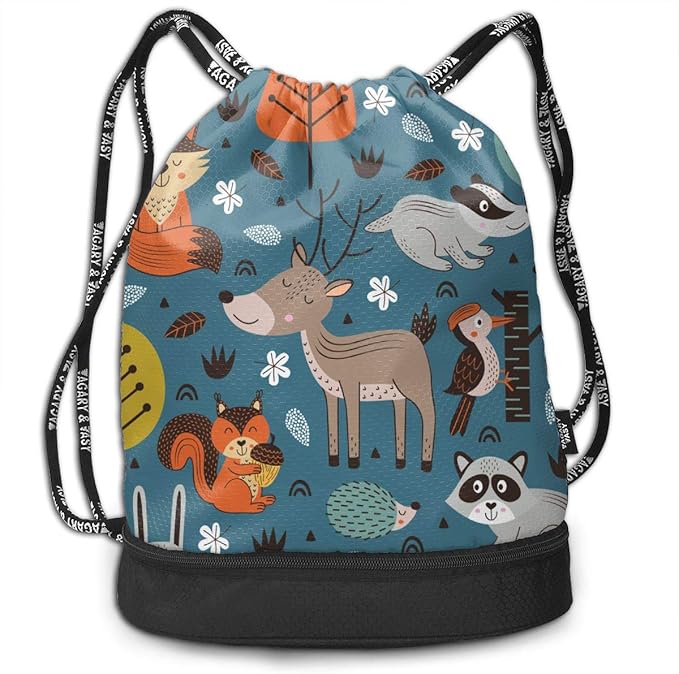 Amazon.com: Forest Animals Drawstring Backpack For Mens And Womens, 100 ...