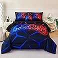 Amazon.com: ZRNBAST 6-Piece Gamer Comforter Set Queen Size Red and Blue Gaming Bedding Sets for ...