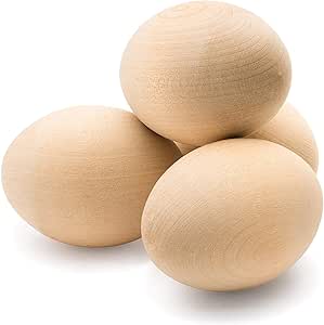 Amazon.com: Unpainted Wooden Eggs – for Easter, Crafts, and Displays – 2.5 x 1-7/8 Inch (100) by ...