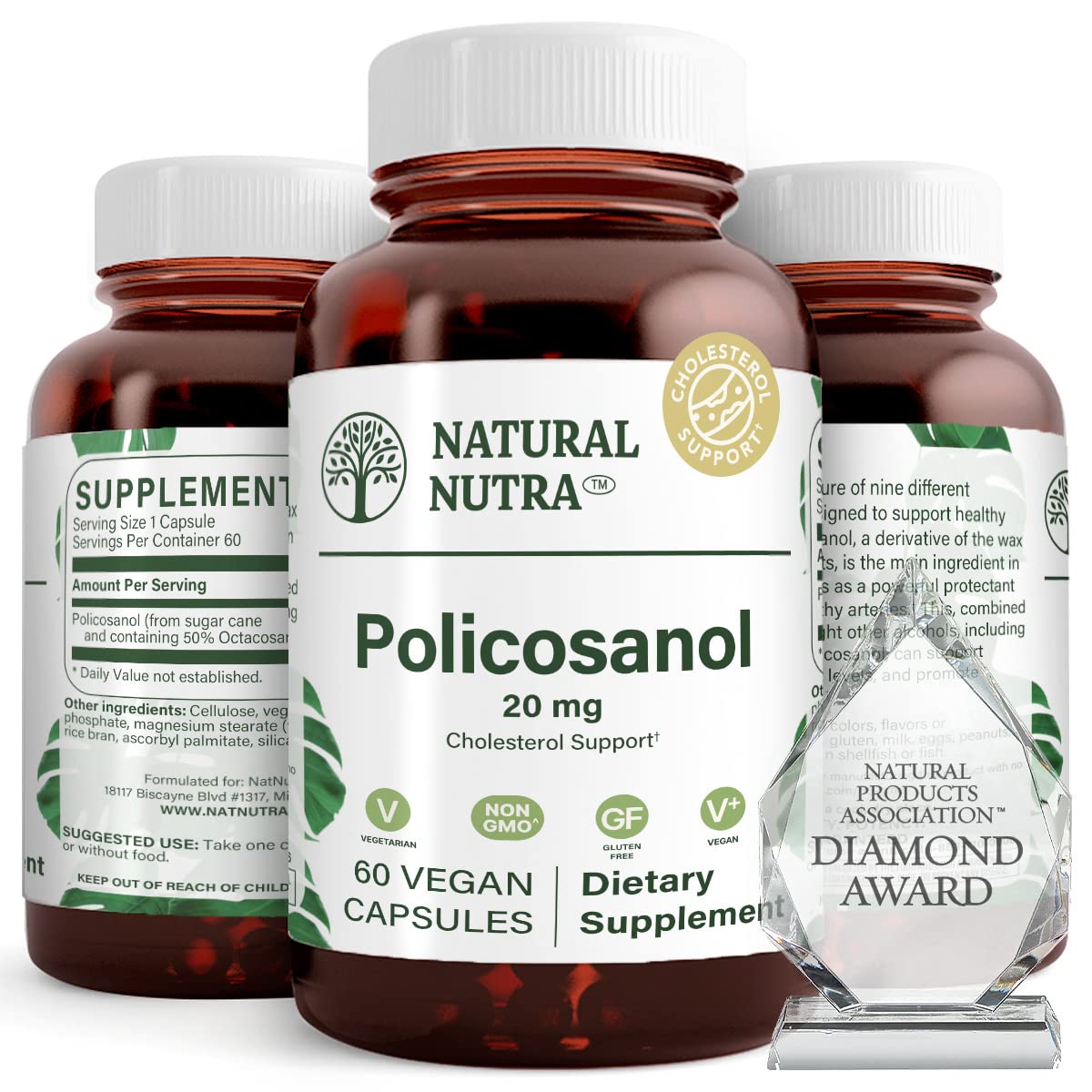 Natural Nutra Policosanol 20mg With Octacosanol, Supplement To Promotes ...