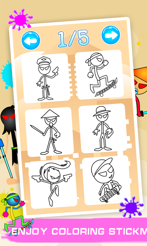 Stickman Hero Coloring Book Pages Draw and Paint:Amazon.com:Appstore ...